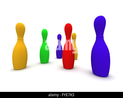 Colored Bowling Pins Stock Photo - Alamy