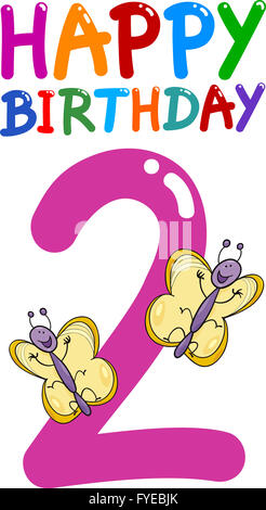 2nd birthday card wishes illustration Stock Photo - Alamy
