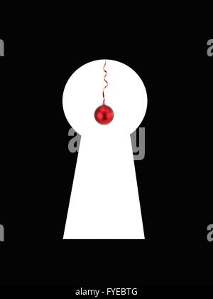 A keyhole isolated against a black background Stock Photo - Alamy