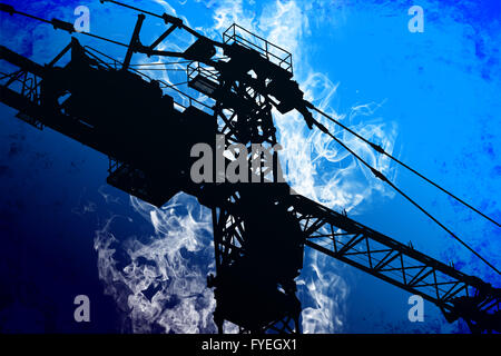 Crane,construction tower, illustration with vivid colors Stock Photo ...