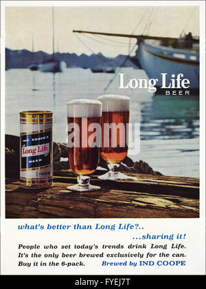 1960s UK Long Life Beer Magazine Advert Stock Photo - Alamy