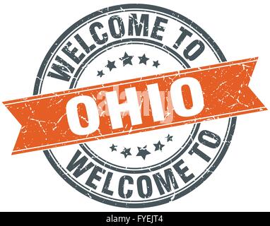 Welcome to Ohio stamp. Ohio round sign isolated on white background ...