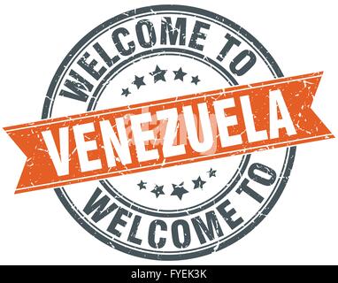 Venezuela stamp. welcome to Venezuela orange sign Stock Vector Image ...