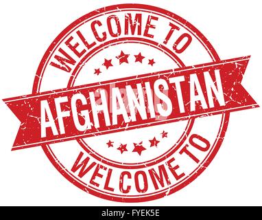 Welcome to Afghanistan stamp. Afghanistan round sign isolated on white ...