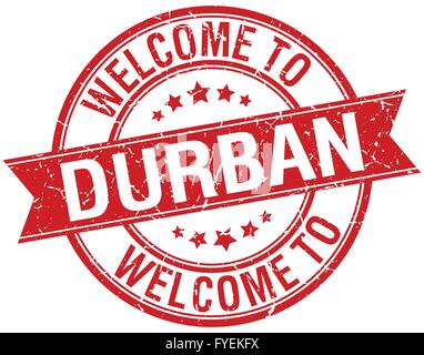 Welcome to Durban stamp. Durban round sign isolated on white background ...