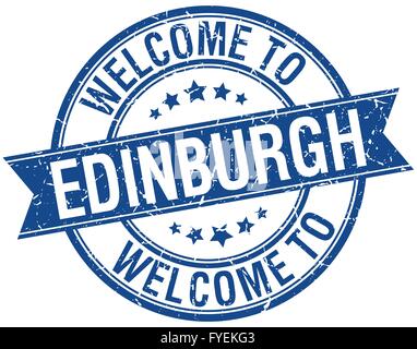 Edinburgh stamp. welcome to Edinburgh blue sign Stock Vector Image ...