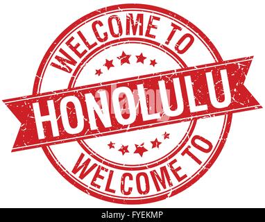 Honolulu stamp. welcome to Honolulu red sign Stock Vector Image & Art ...