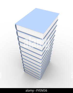 Stack of coloured books. 3d illustration on white background Stock ...