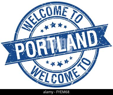 Welcome to Portland stamp. Portland round sign isolated on white ...