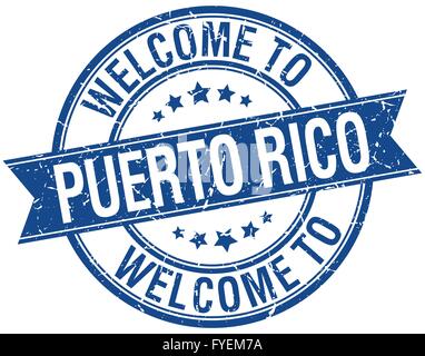 Welcome to Puerto Rico stamp. Puerto Rico round sign isolated on white ...