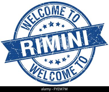 Welcome to Rimini stamp. Rimini round sign isolated on white background ...