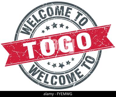 Welcome to Togo stamp. Togo round sign isolated on white background ...