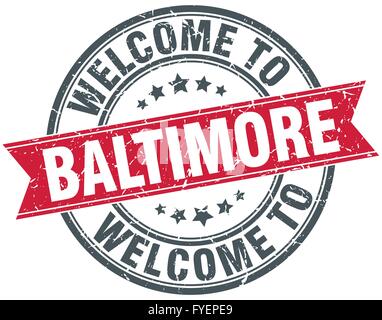 Welcome to Baltimore stamp. Baltimore round sign isolated on white ...