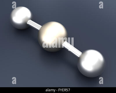 Carbon dioxide, CO2, molecule model and chemical formula. Carbonic acid ...