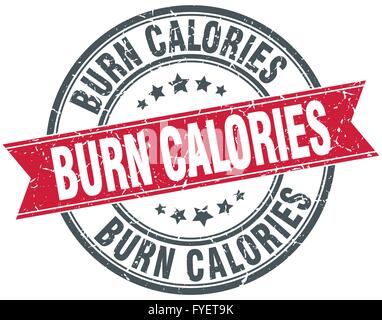burn calories sign. burn calories round ribbon sticker. burn calories ...