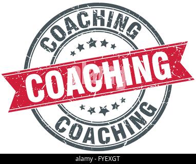 coaching round stamp with red ribbon. coaching Stock Vector Image & Art ...