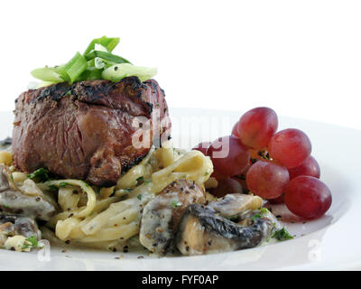 Filet mignon with pasta Stock Photo - Alamy