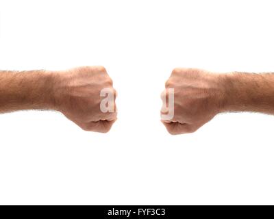 Two fists colliding Stock Photo - Alamy