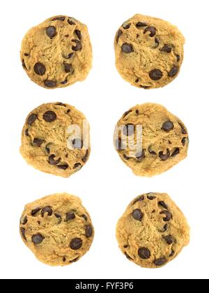 Choc chip cookies isolated against a blue background Stock Photo - Alamy