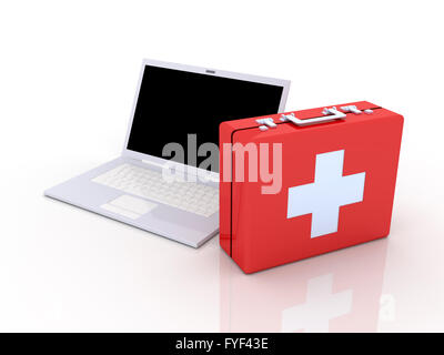 Laptop first aid Stock Photo - Alamy