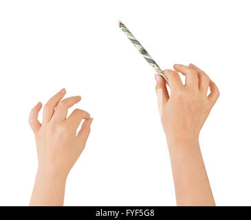 team business woman hands working and holding business graph ...