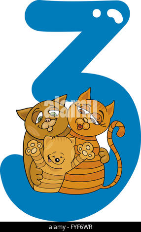 number three and 3 cats Stock Photo - Alamy