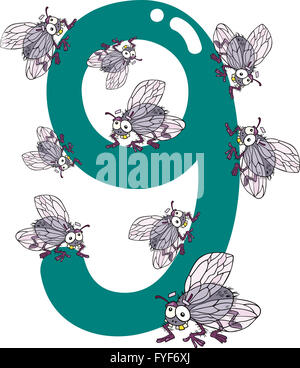 number nine and 9 insects Stock Photo - Alamy