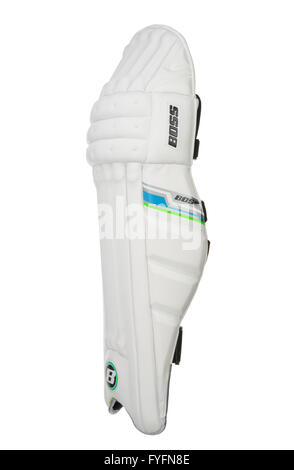 Cricket pad. Leg protection. White sports equipment Stock Photo ...