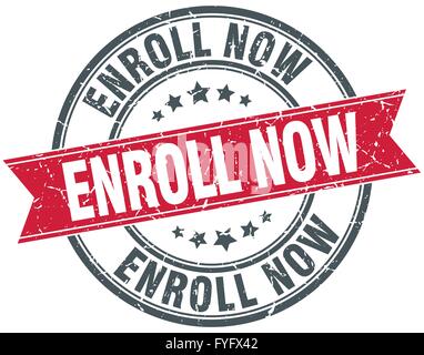 enroll now ribbon. enroll now round red sign. enroll now Stock Vector ...