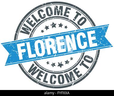 Welcome to Florence stamp. Florence round sign isolated on white ...