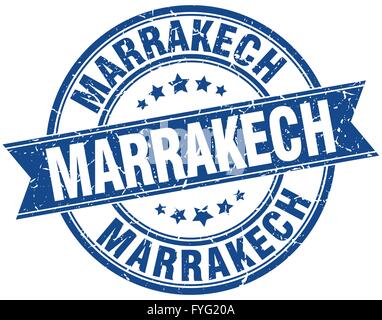Marrakech blue round grunge vintage ribbon stamp Stock Vector Image & Art - Alamy