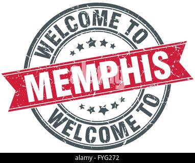Welcome to Memphis stamp. Memphis round sign isolated on white ...