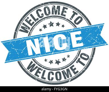 Welcome to Nice stamp. Nice round sign isolated on white background ...