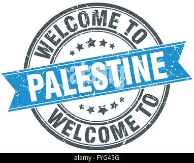 Welcome to Palestine stamp. Palestine round sign isolated on white ...