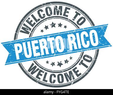 Puerto Rico - welcome blue vintage isolated label Stock Vector Image ...