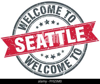 welcome to Seattle red round ribbon stamp Stock Vector Image & Art - Alamy