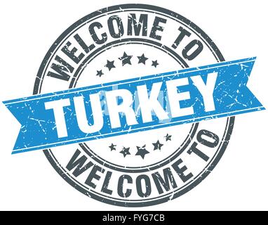 welcome to Turkey blue stamp Stock Vector Image & Art - Alamy