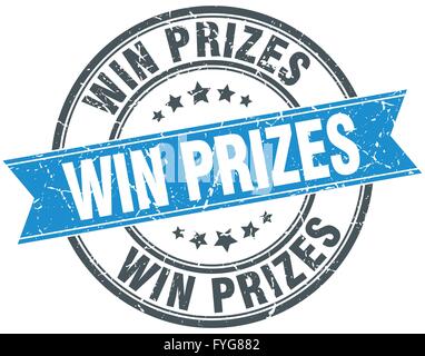 win prizes blue round grunge stamp Stock Vector Image & Art - Alamy