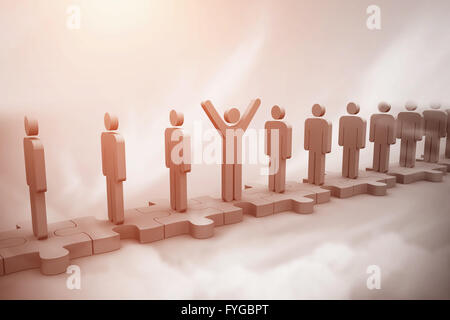 3d people are standing in a row and one is walking away Stock Photo - Alamy