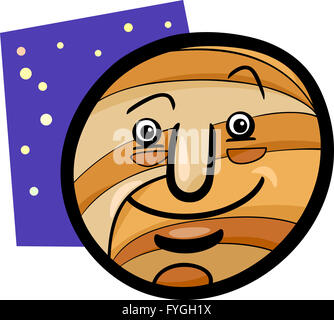 Cartoon Illustration of Funny Jupiter Planet Comic Mascot Character ...