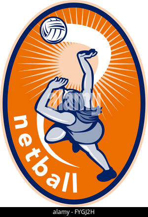 Netball player rebounding for ball Stock Photo - Alamy