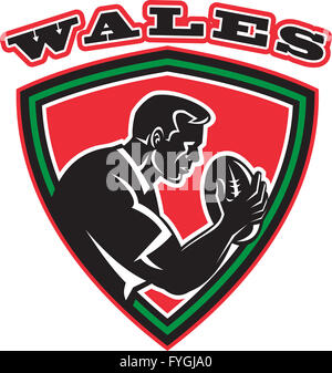 Rugby player Wales shield Stock Photo - Alamy