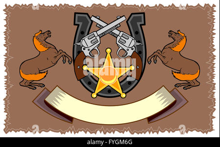 Colt 45 and Horseshoe Emblem Stock Photo - Alamy
