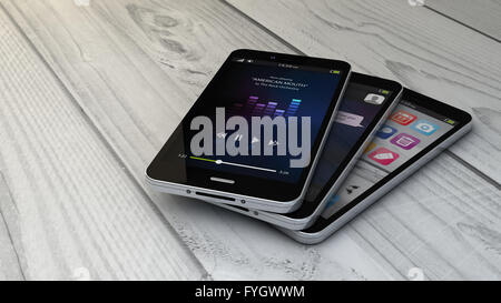 render of a collection of smartphones with different screens and ...