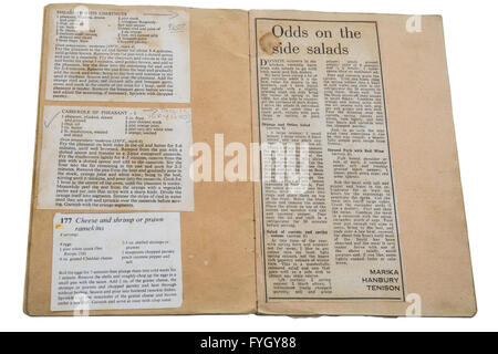 Schwartz scrap recipe book with antique recipes Stock Photo - Alamy