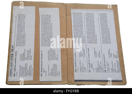 Schwartz scrap recipe book with antique recipes Stock Photo - Alamy