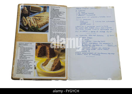 Schwartz scrap book full of antique recipe cuttings Stock Photo - Alamy