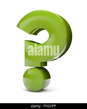 question symbol icon green, isolated on white background Stock Photo ...