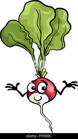 Cartoon Illustration of Funny Comic Radish Vegetable Food Character ...