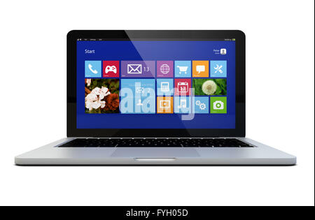 computer with modern interface render Stock Photo - Alamy